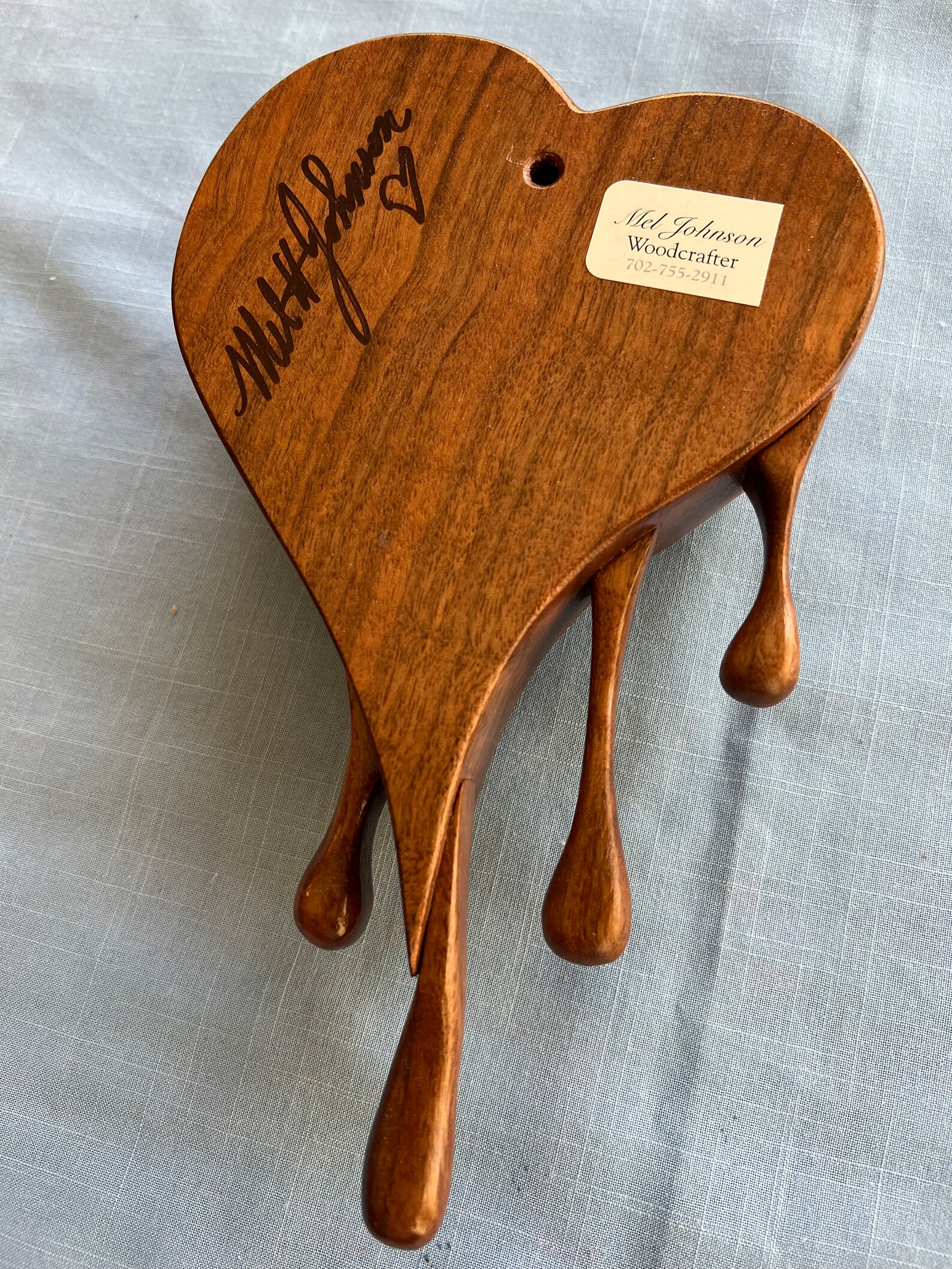 Melting Heart. Handcrafted Walnut Wood Heart. the Perfect Gift for That Special Someone."you ...