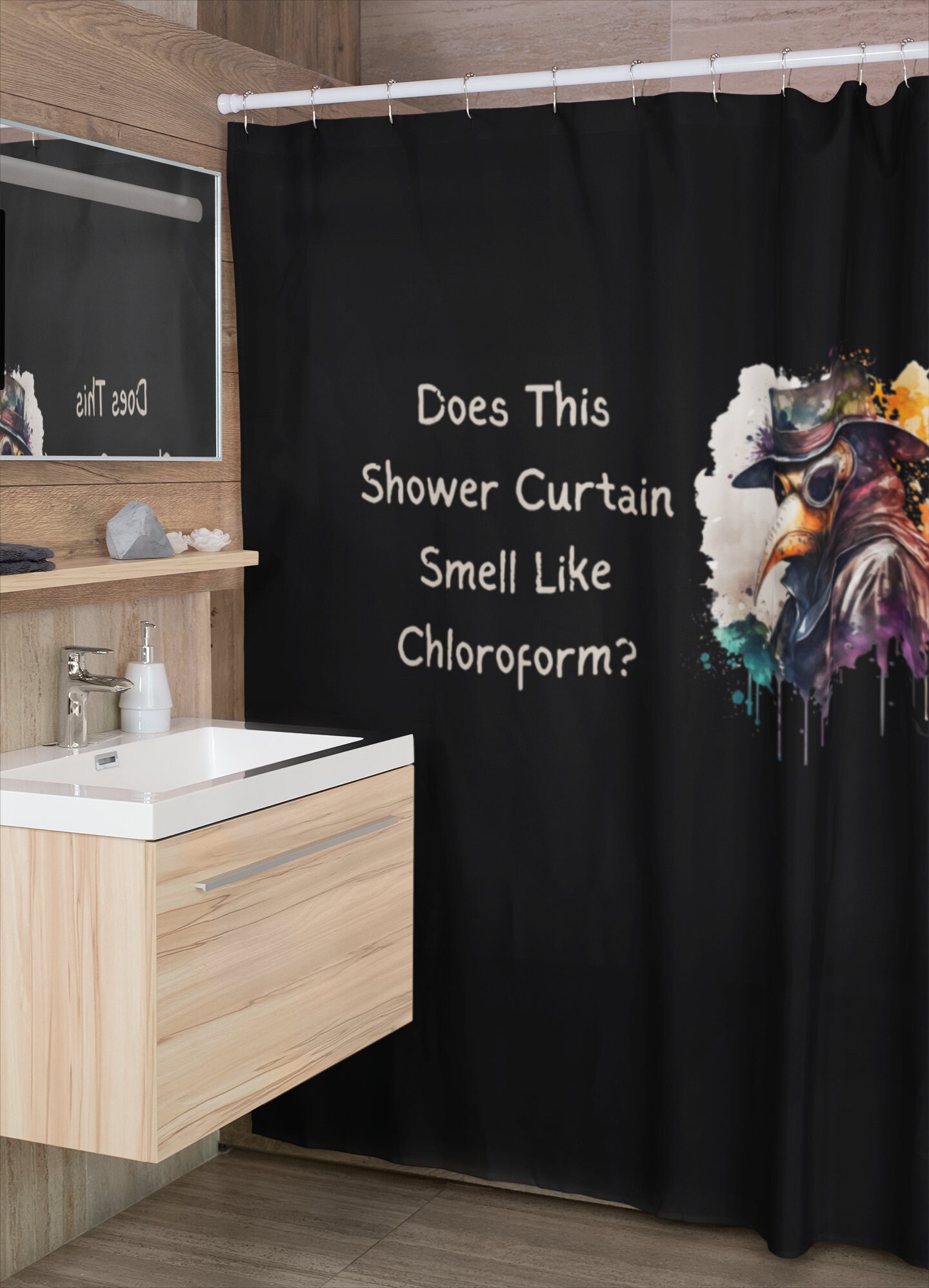 Creepy Shower Curtain/chloroform Plague Doctor Shower Curtain, Creepy ...