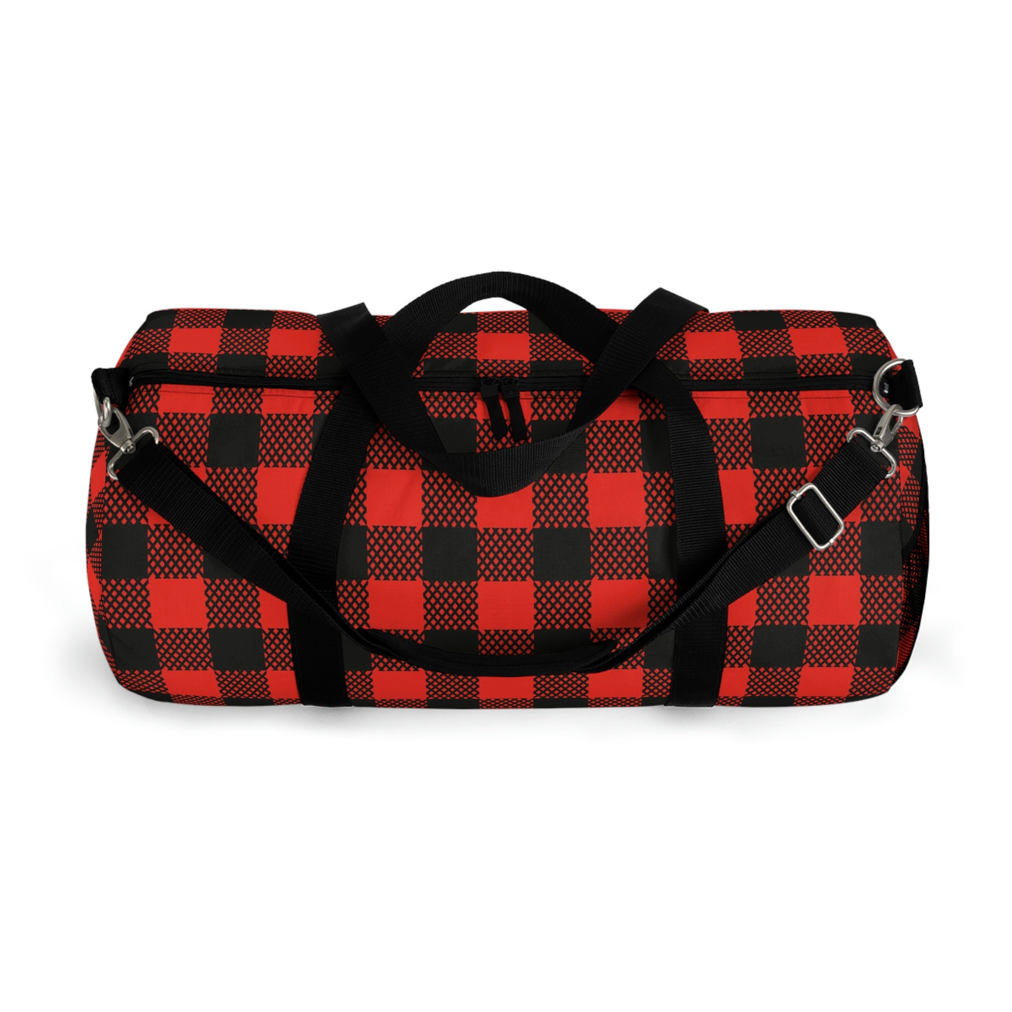 Buffalo Check Duffel Bag Comes in Two Sizes. Red and Black - Etsy