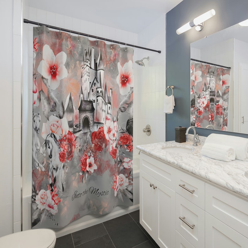 Gothic Design Gray Shower Curtain/mystical Darkness Shower - Etsy