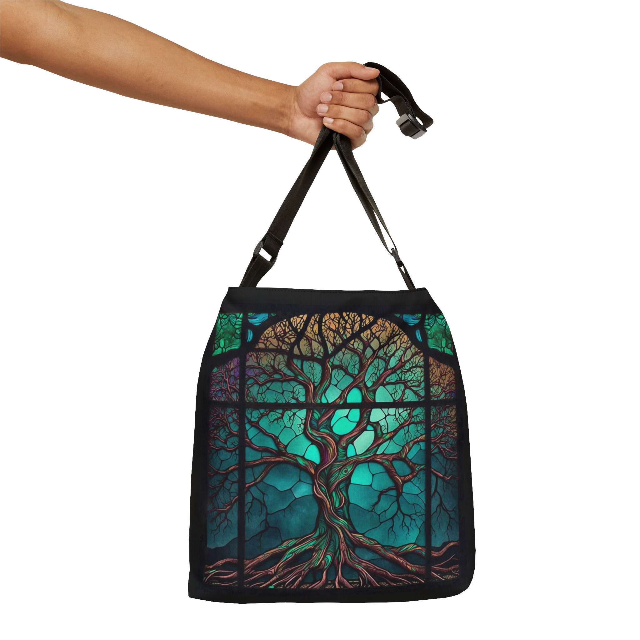 Tree of Life Adjustable Tote Bag/stain Glass Inspired Tree of Life Bag ...