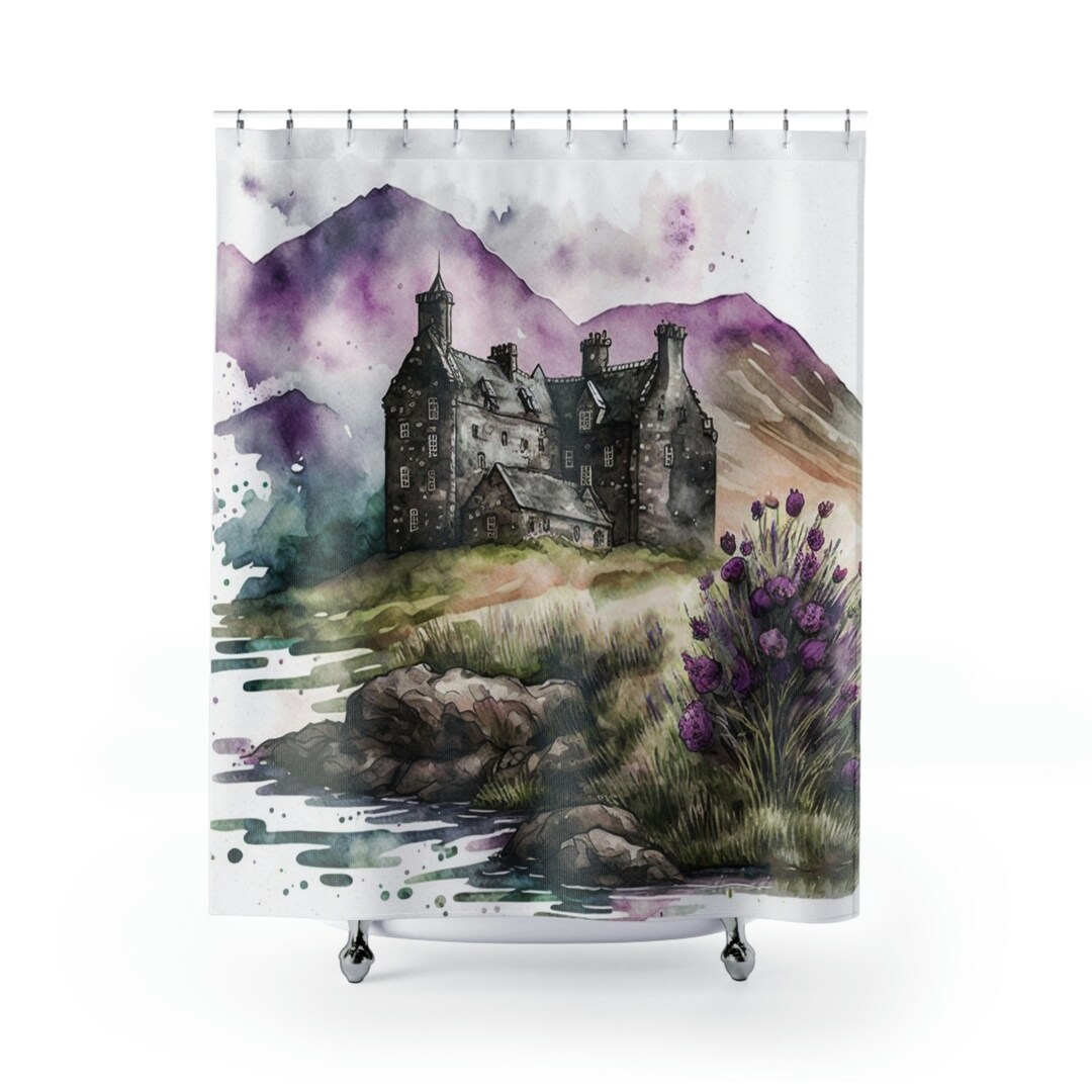 Scottish Shower Curtain/enchanted Castle Shower Curtain in Hues of ...
