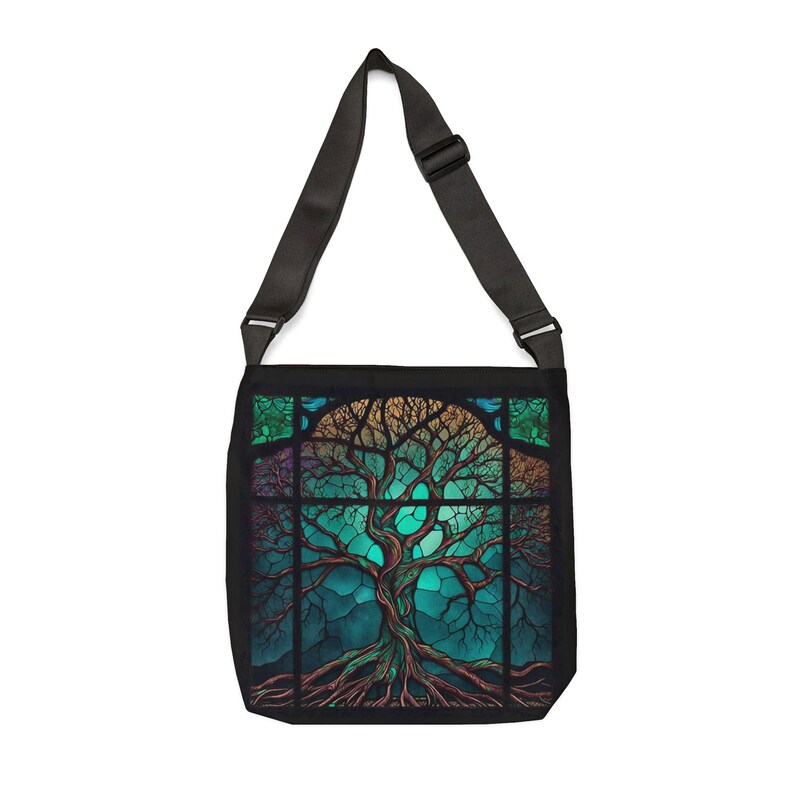 Tree of Life Adjustable Tote Bag/stain Glass Inspired Tree of Life Bag ...