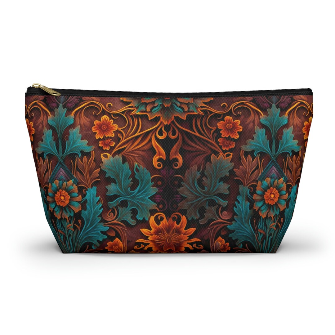 Boho Zipper Accessory Pouch W T-bottom 2 Sizes - Etsy