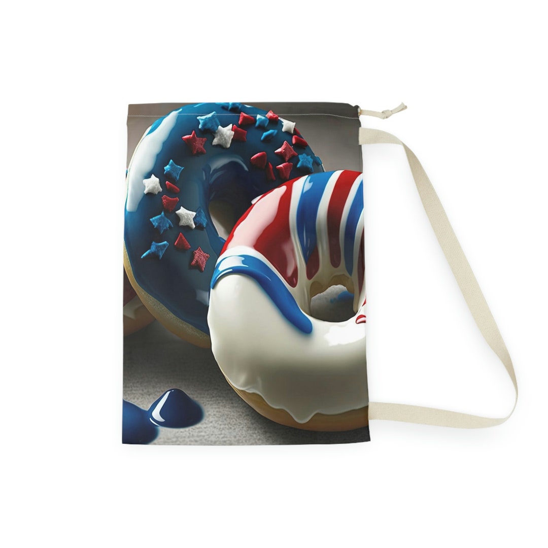 Red White Blue Donut Laundry Bag 2 Sizes-gift Dorm, Gift Student ...