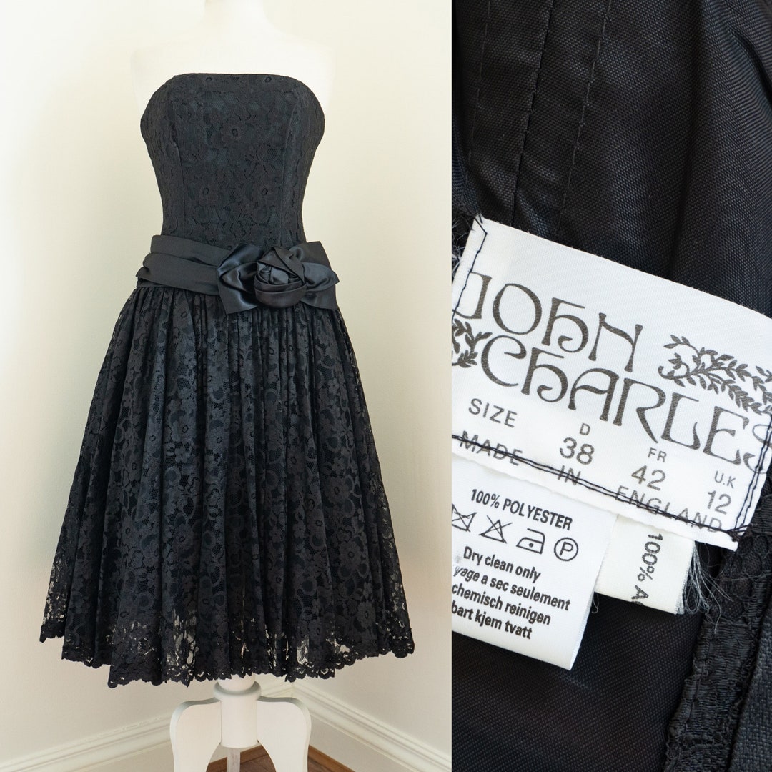 1980s John Charles Black Lace Vintage Party Dress - Etsy
