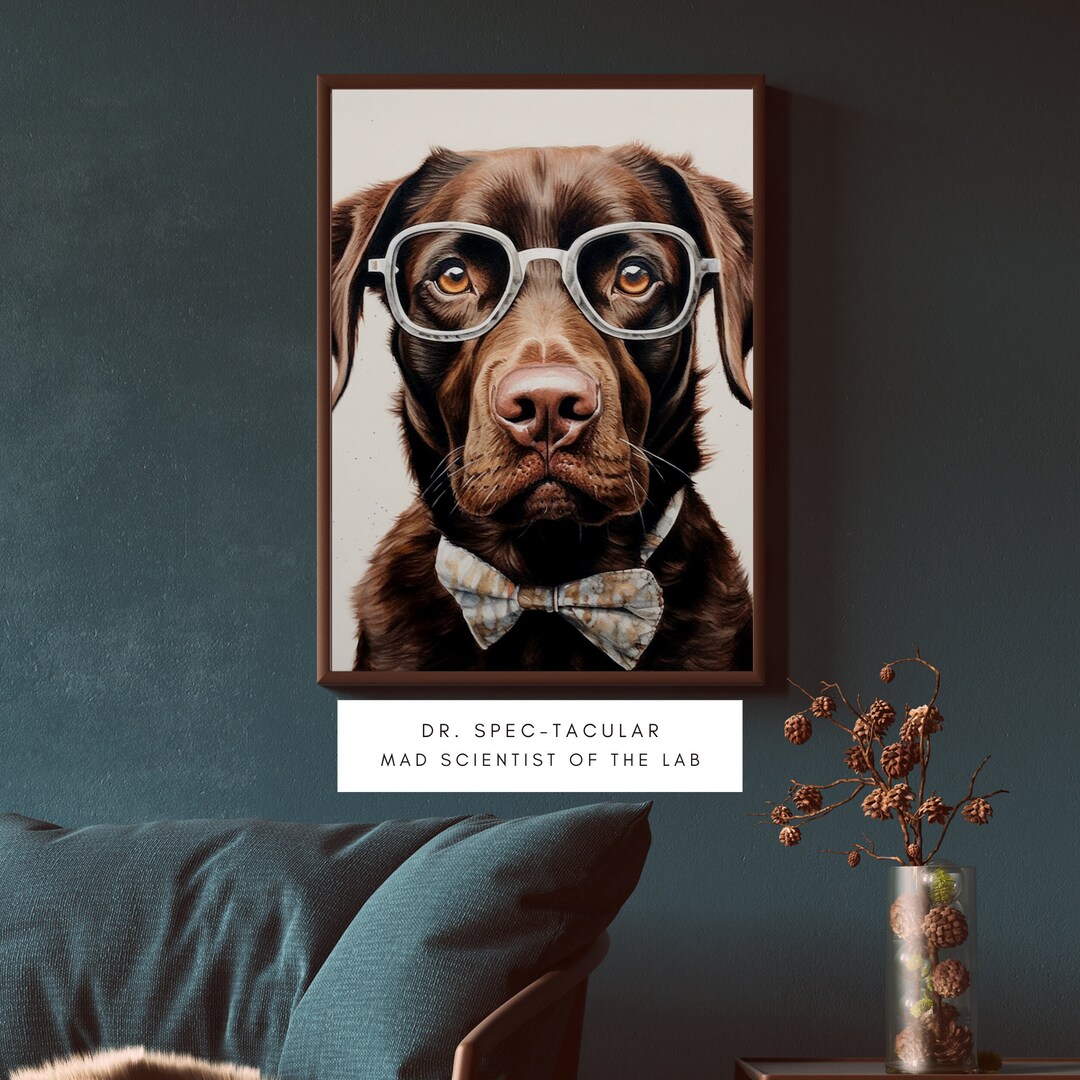 Dog in Glasses , Canvas or Poster, Dog With Glasses ,cute Dogs ,wall ...