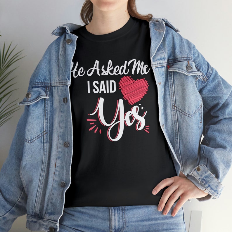 Engagement Announcement Shirts for Women or Bride to Be. He Asked & She ...