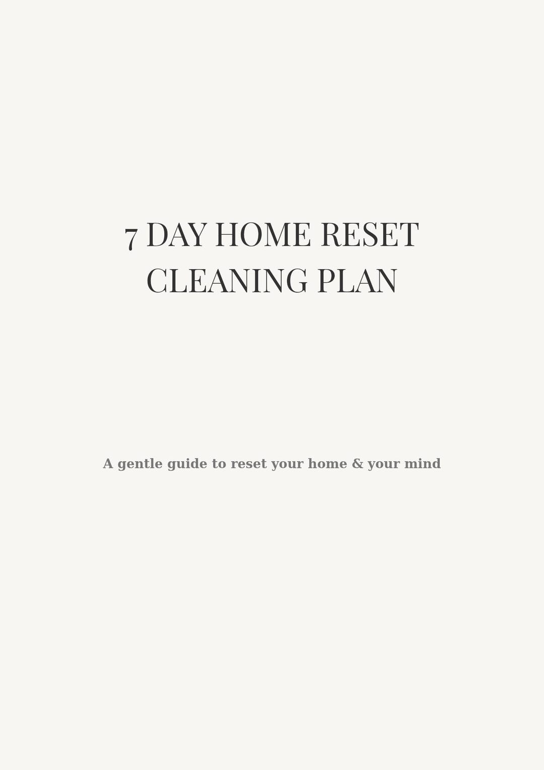 7 Day Reset Planner Printable | Minimal Daily Routine & Self-care Reset ...