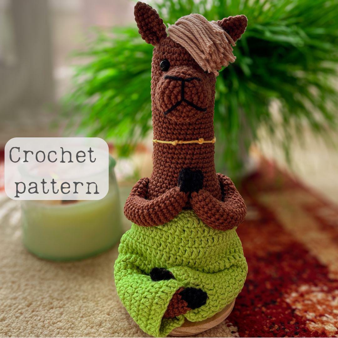 Llamaste Crochet Pattern Yoga Llama Meditation Llama interior Accessory ...