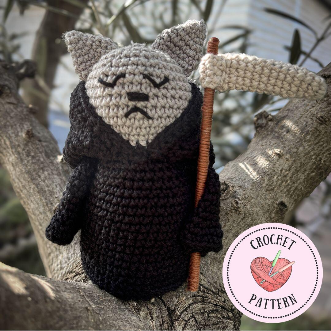 Crochet Pattern: Death Cat Amigurumi Halloween Toy A Cat Who Wasn't ...