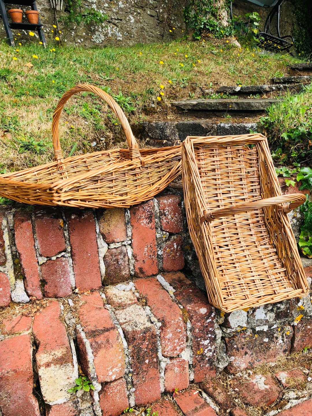 Gorgeous Full Unpeeled and Buff Willow Garden Trug. Available in Two ...