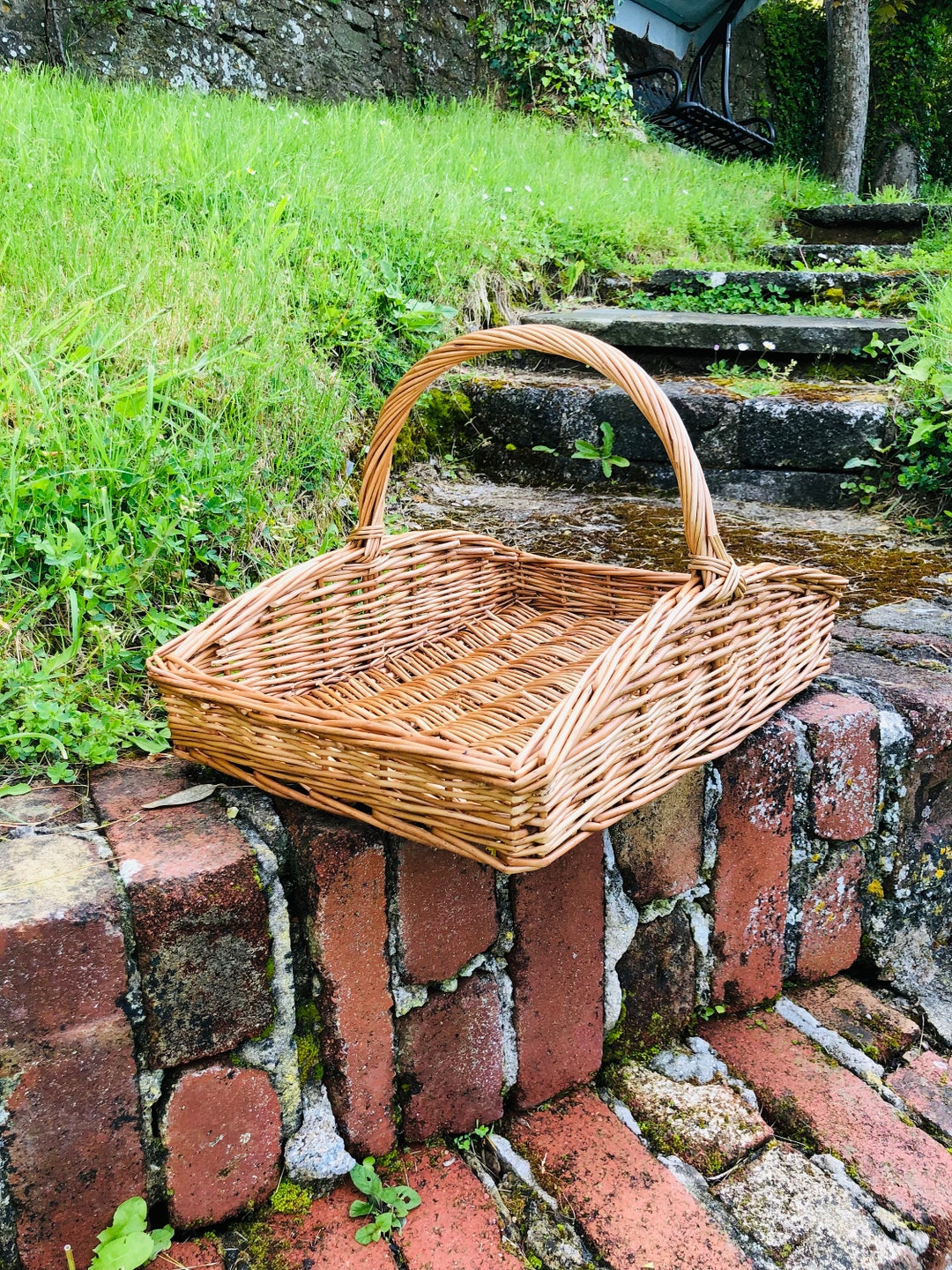 Gorgeous Light Steamed Wicker Garden Trug - Etsy