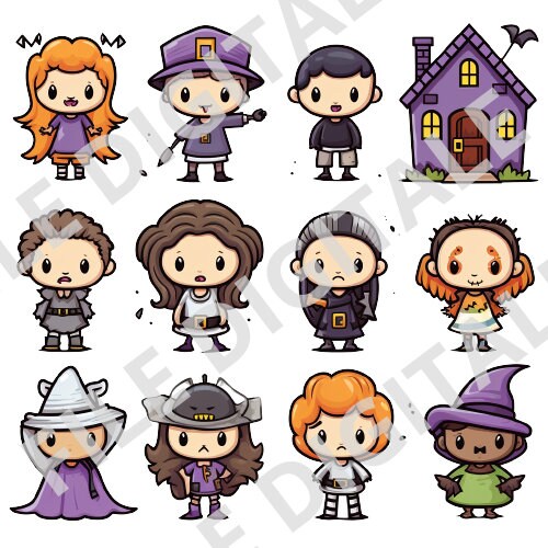 Halloween Clipart Pack, Cute Halloween Clipart, Pumpkins, Ghosts, Bats ...