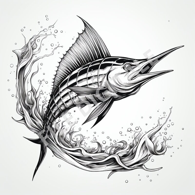 Marlin Fishing Svg, Fishing Svg, Marlin Fish Svg, Marlin Clipart ...