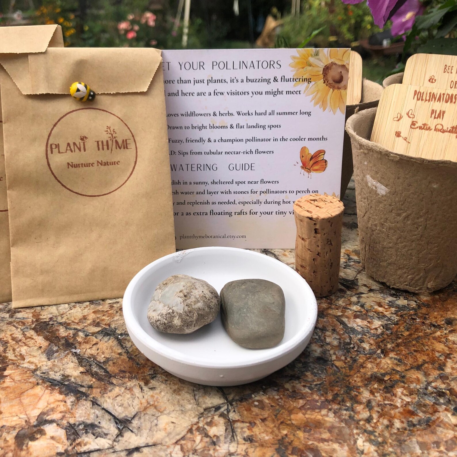 Kids' Pollinator Garden Kit: Ceramic Dish, Seeds, & Painting Rocks ...