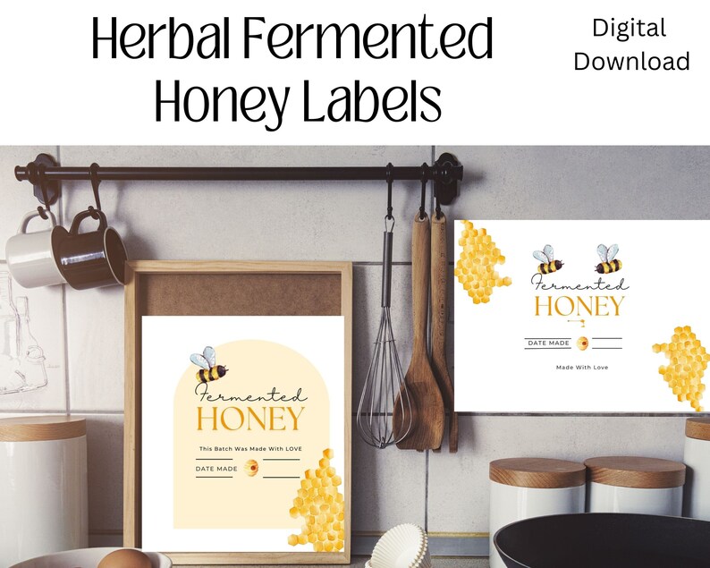 Digital Label for Fermented Garlic Honey Recipe-herbal Apothecary ...