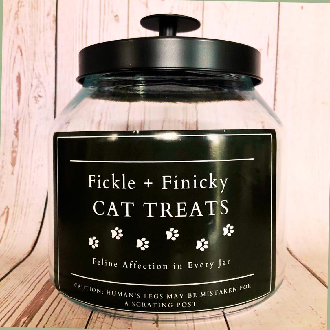 Funny Cat Treat Jar: Half-gallon Glass Pet Food Canister - Etsy