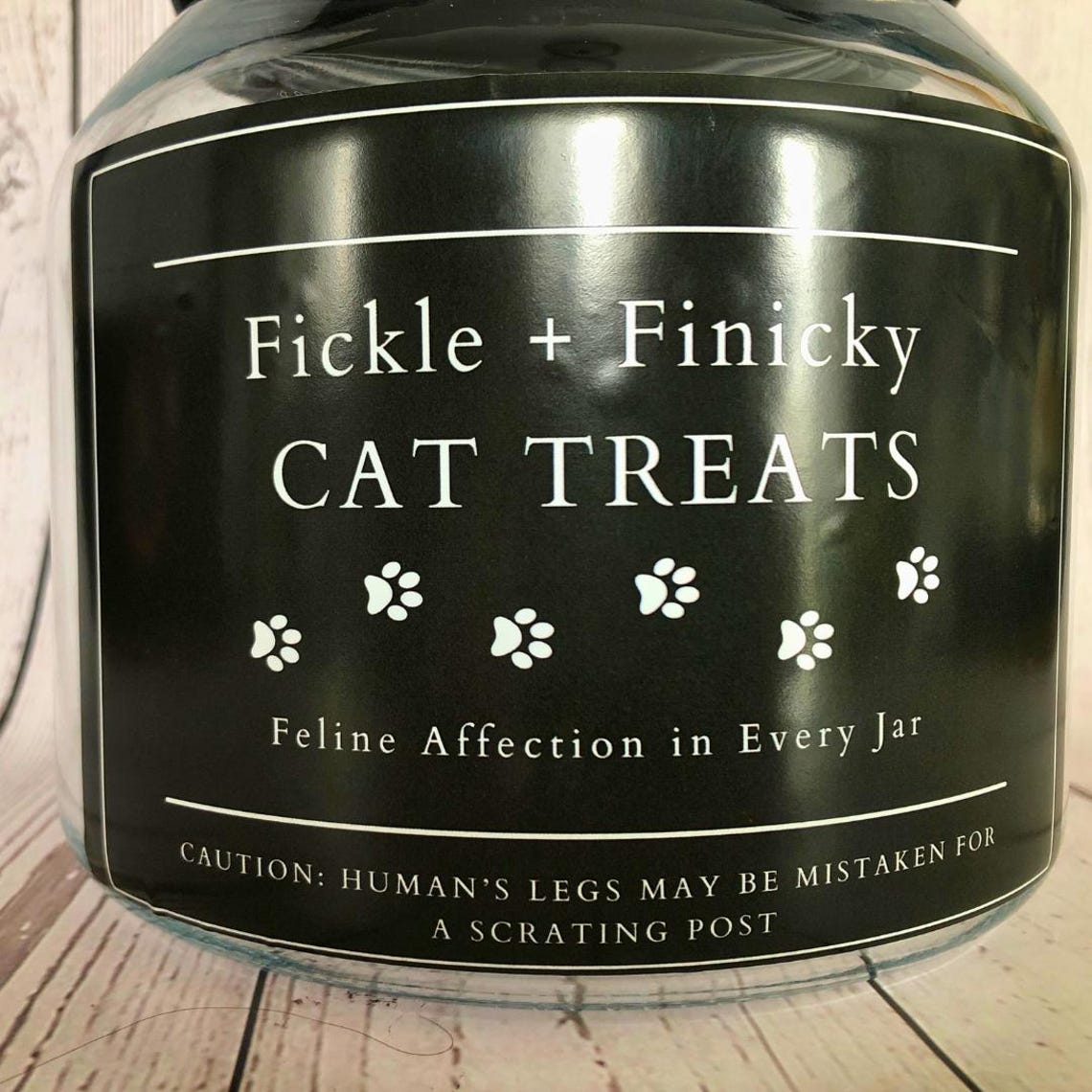Funny Cat Treat Jar: Half-gallon Glass Pet Food Canister - Etsy