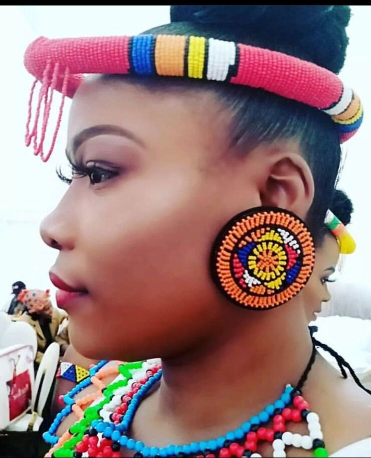 Traditional Beaded Zulu Headband / Thick Handmade Tribal Cultural Head ...
