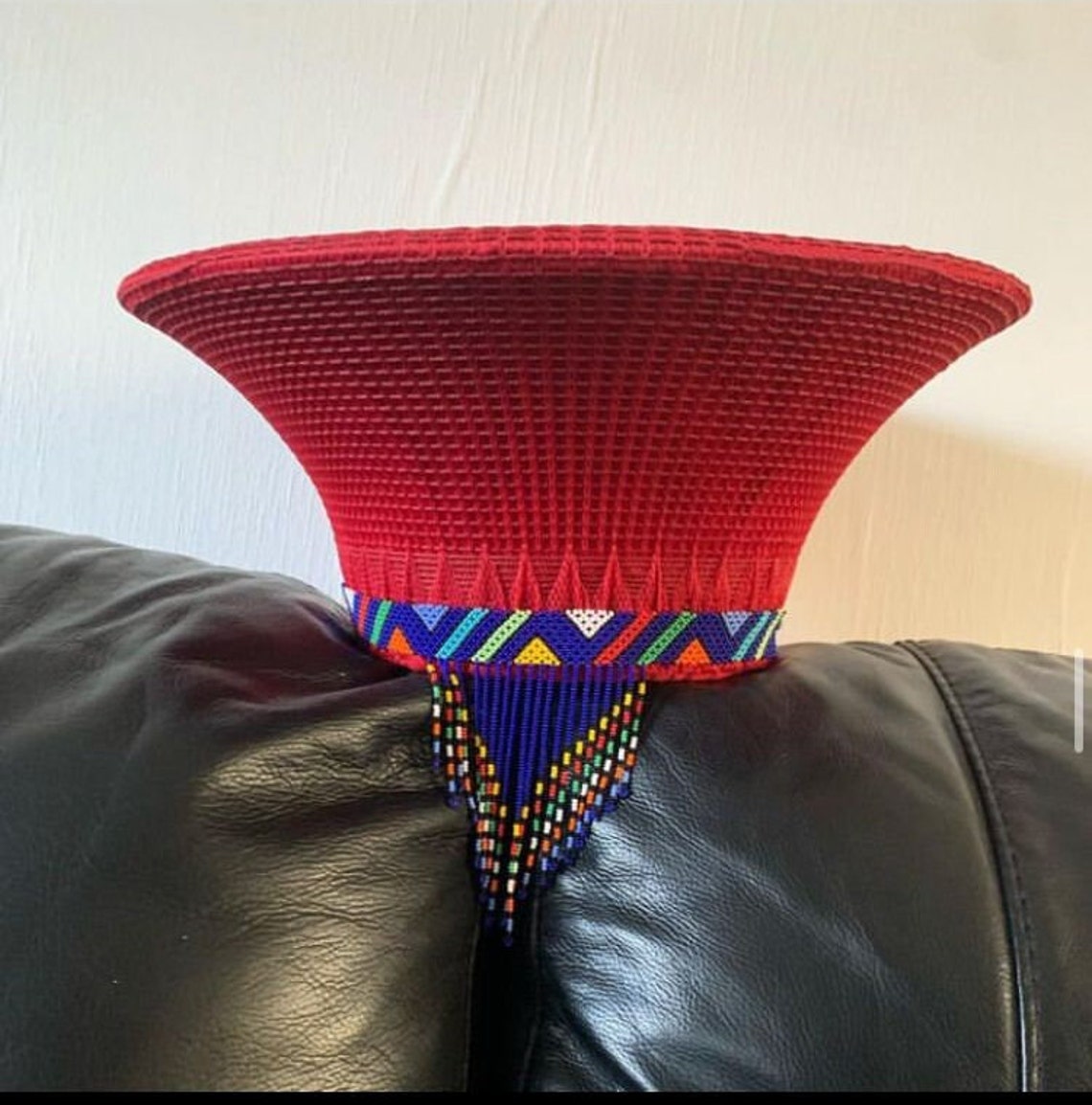 Zulu Hat With Beads Zulu Beaded Hat Isicholo Bucket Hat South African