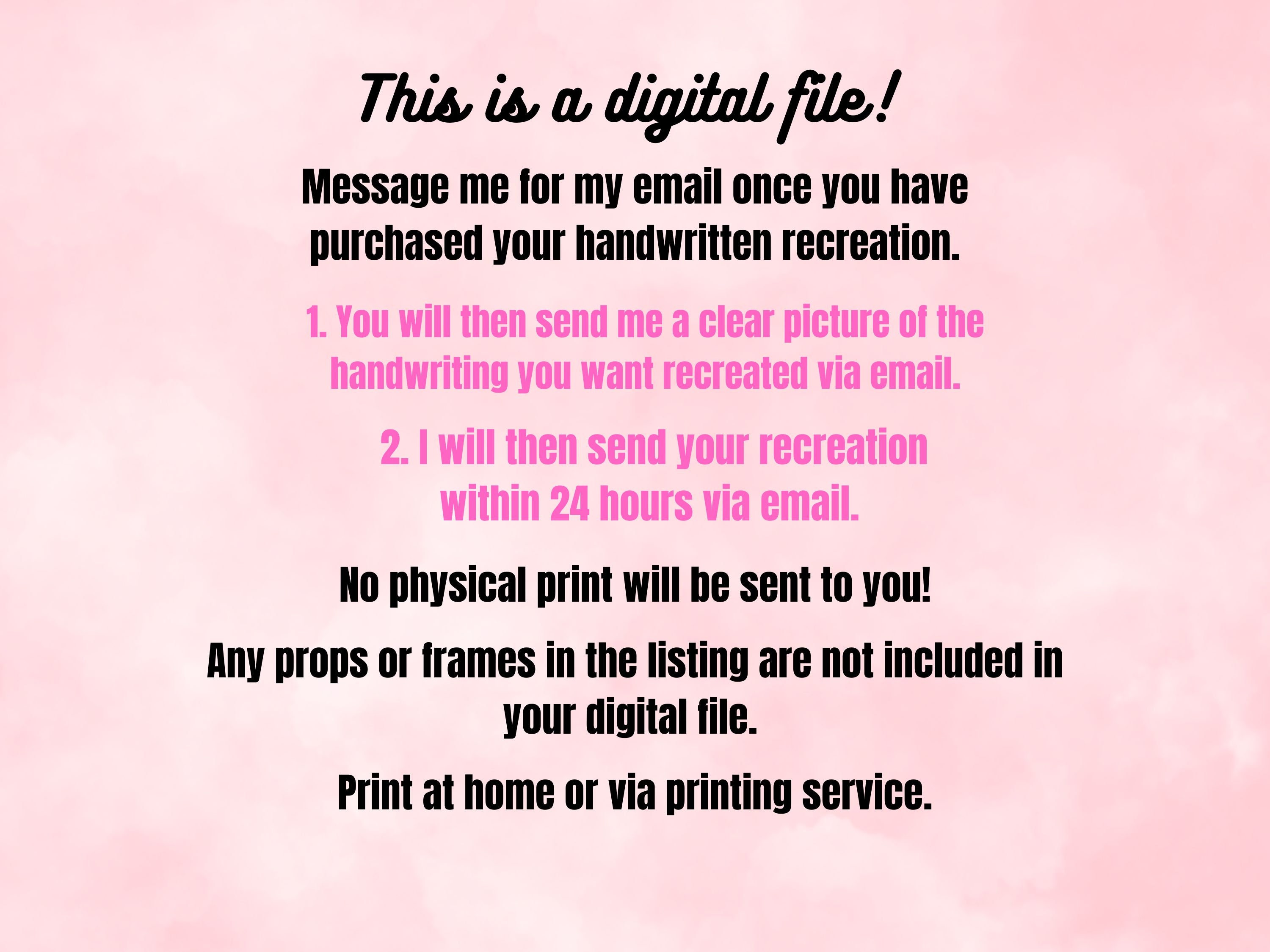 Custom Loved Ones Handwriting Digital File - Etsy