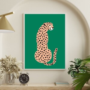 Boho Cheetah Art Print, Animal Art Work, Boho Wall Decor, Trendy Art ...