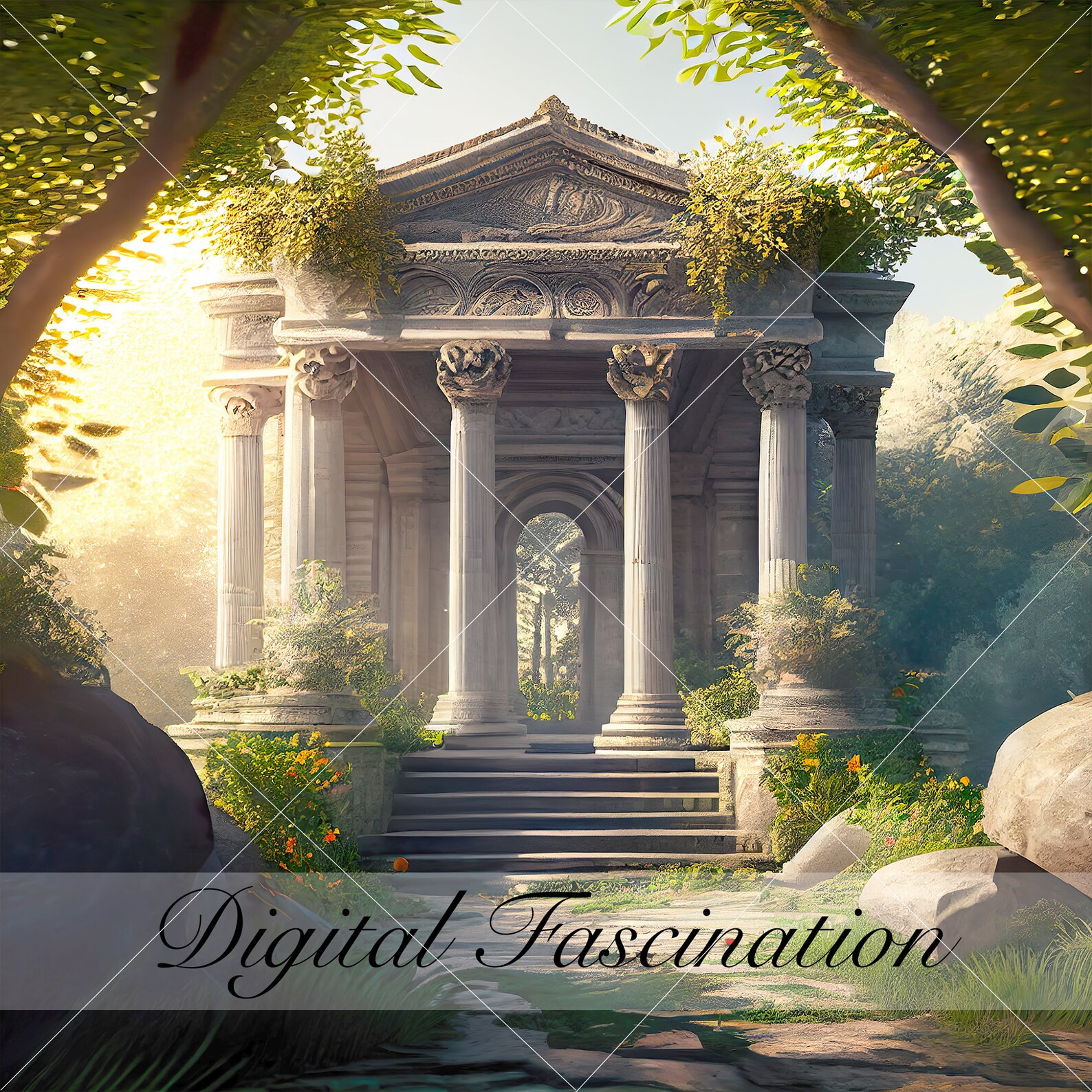 Digital Backdrops, Greek Temple Backdrop, Maternity Backdrop Overlays ...