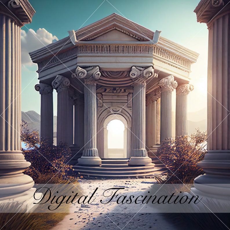 Digital Backdrops, Greek Temple Backdrop, Maternity Backdrop Overlays ...