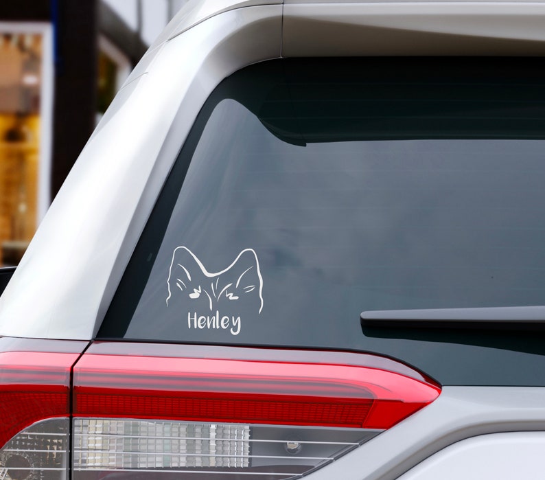 PERSONALIZED Dog Ear Car Decal, Dog Car Window Sticker, Personalized ...