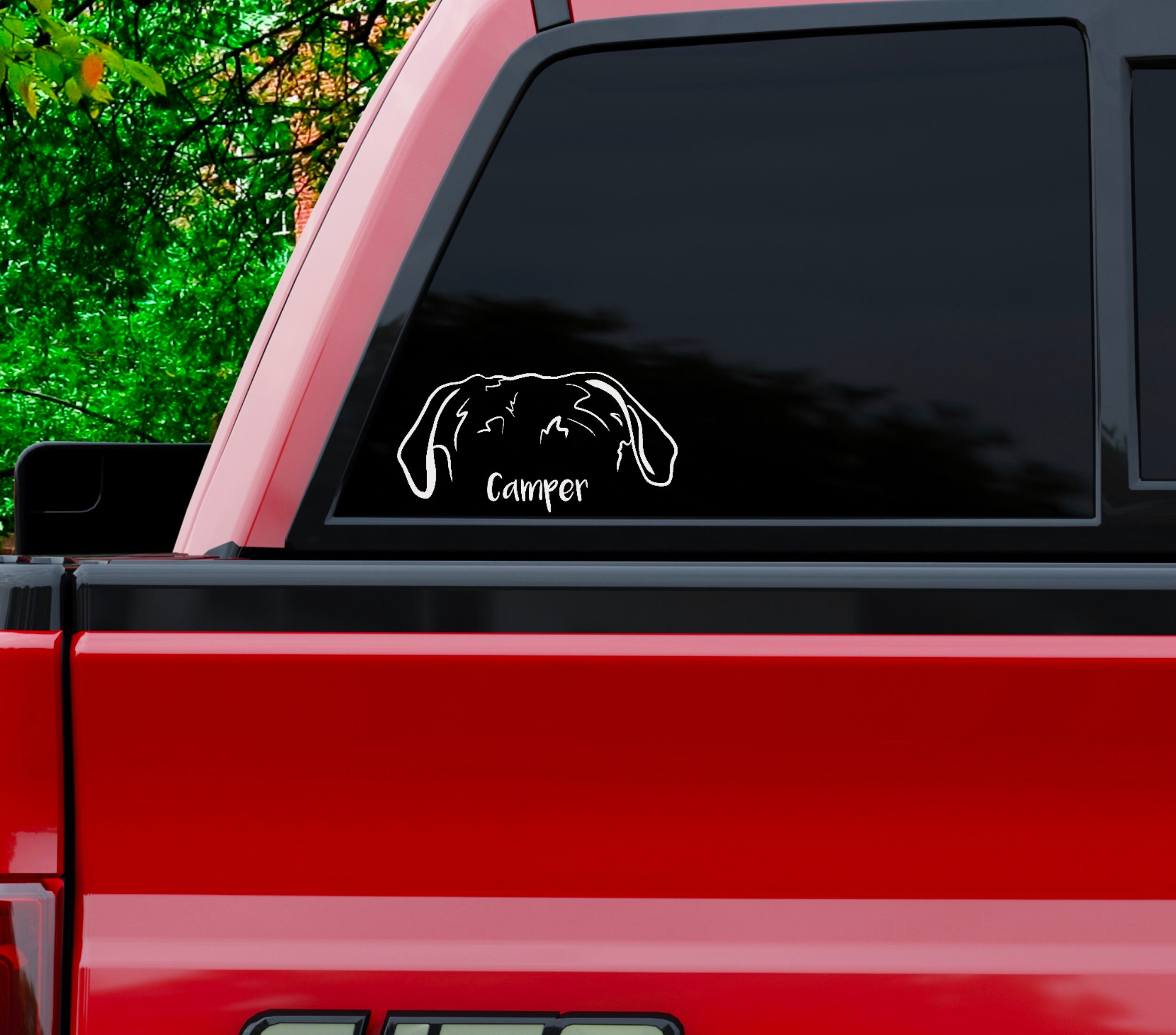 PERSONALIZED Dog Ear Car Decal, Dog Car Window Sticker, Personalized ...