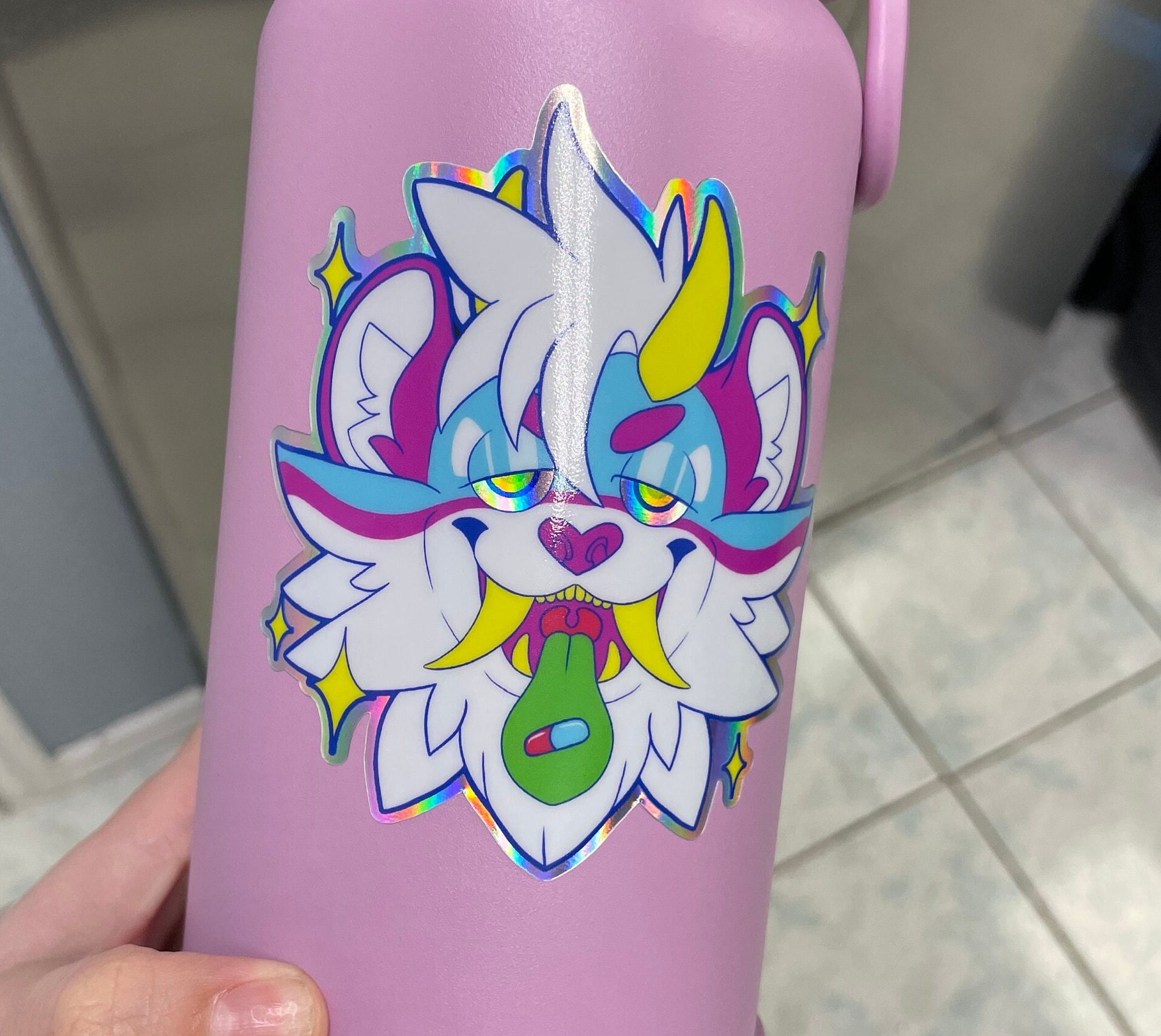 Kat Pilled Furry Vinyl Sticker Cars, Laptops, Water Bottles, Decorative ...