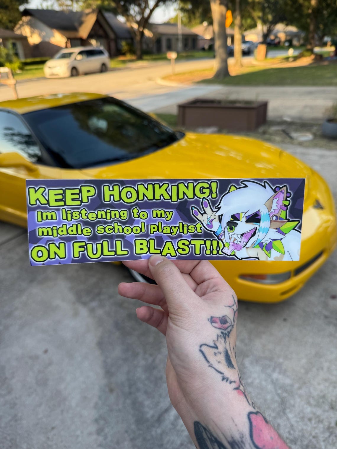 Keep Honking Furry Bumper Sticker, Vinyl Sticker Cars, Laptops, Water ...