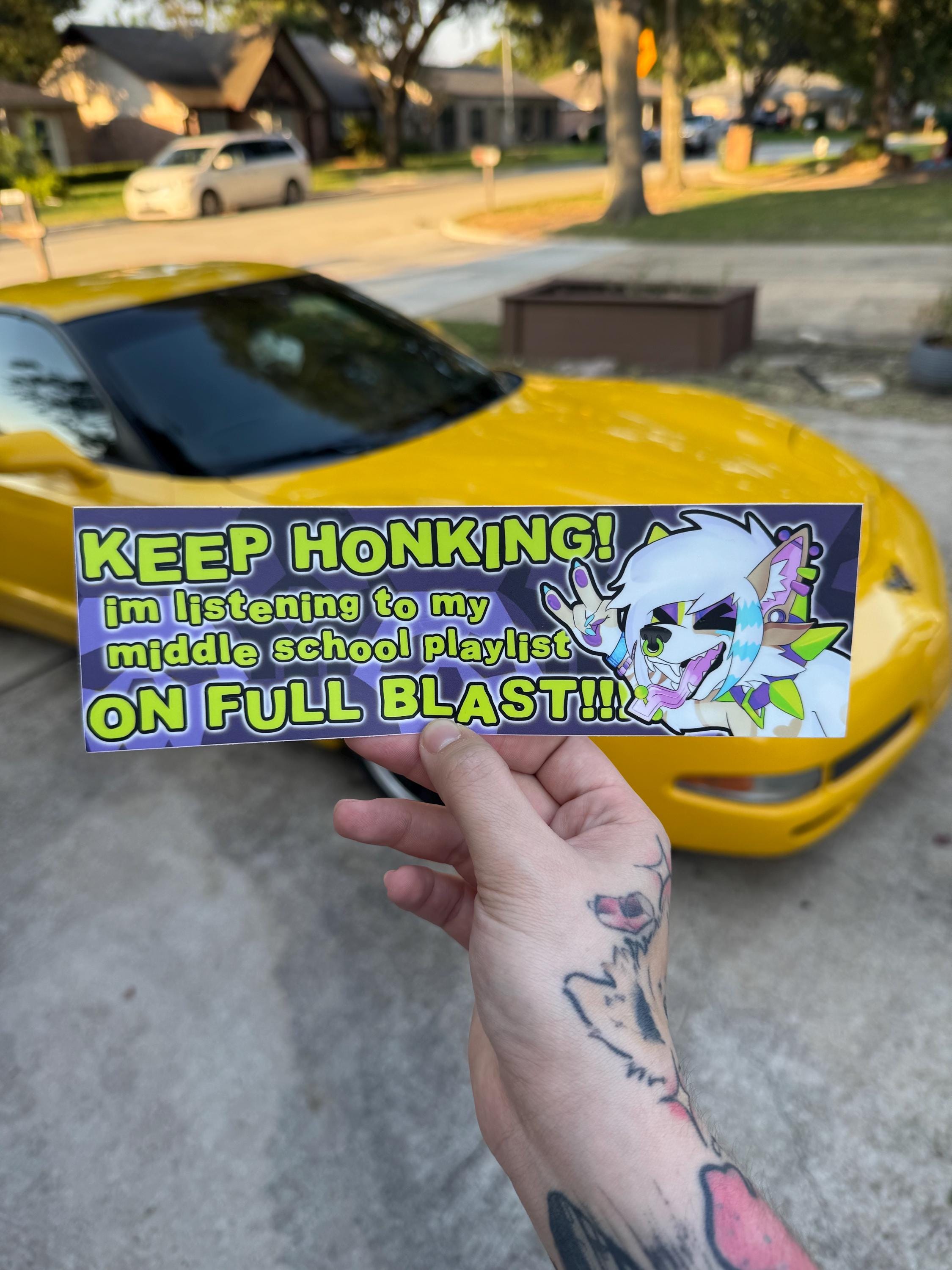 Keep Honking Furry Bumper Sticker, Vinyl Sticker Cars, Laptops, Water ...
