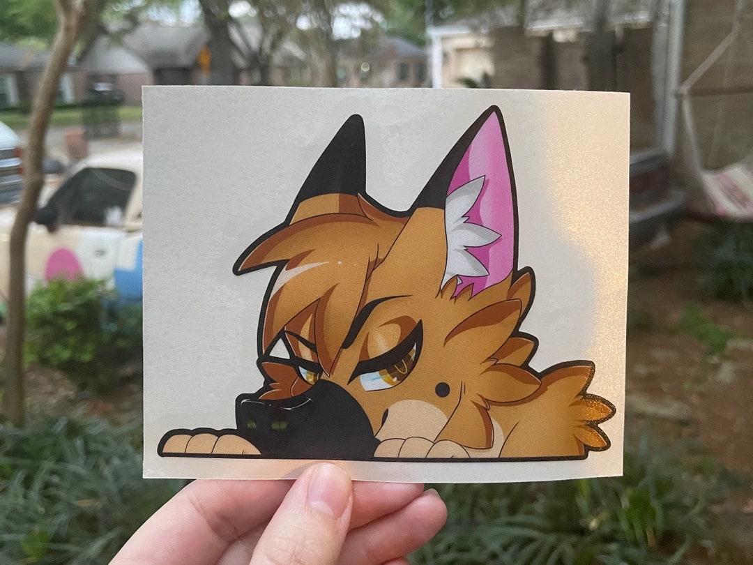 German Shepherd Furry Vinyl Sticker Cars, Laptops, Water Bottles ...