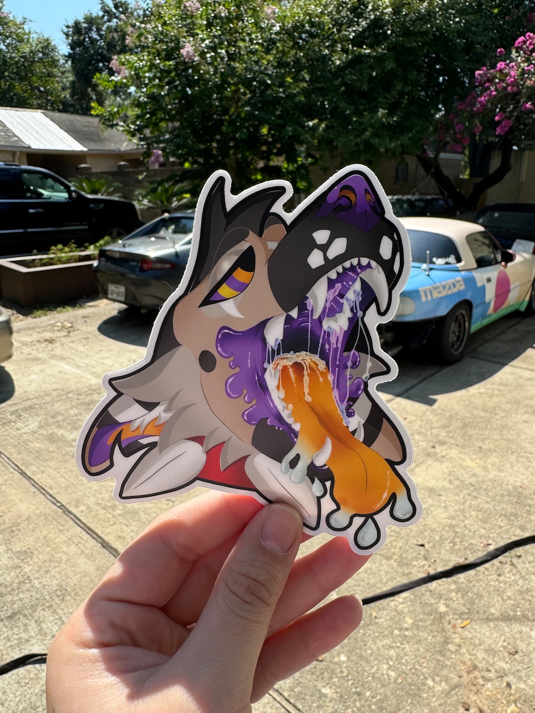 Maw Shot Furry Vinyl Sticker Cars, Laptops, Water Bottles, Decorative ...