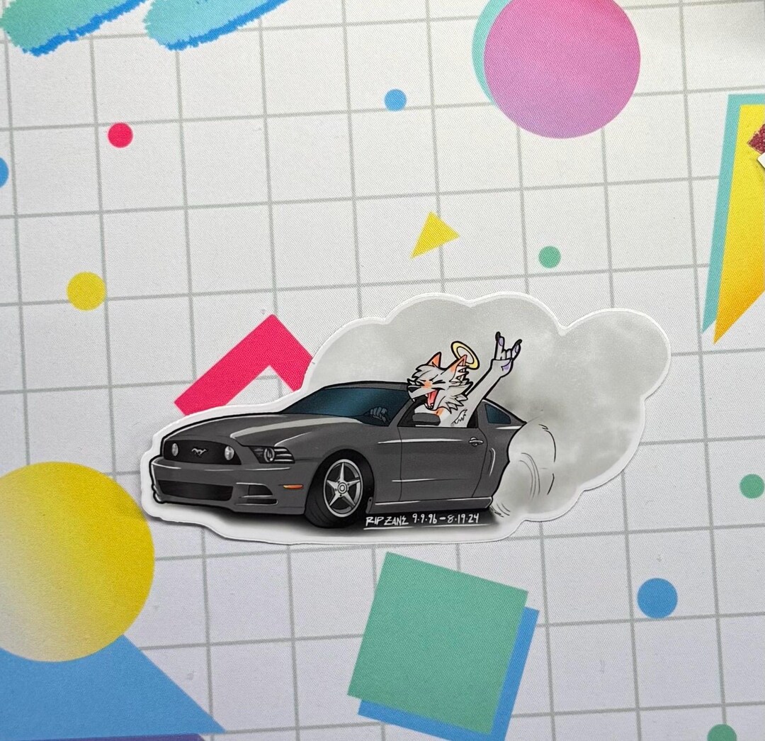 Mustang Burnout Furry Vinyl Sticker Cars, Laptops, Water Bottles ...