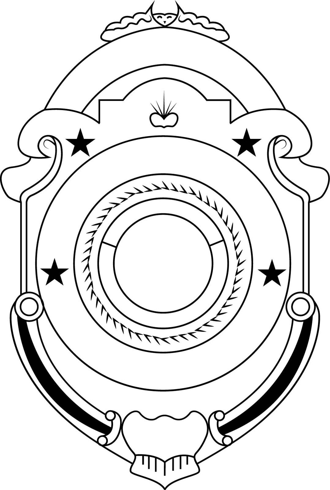 Blank Captain Police Badge Vector File Patch, Vector File, Svg, Badge ...