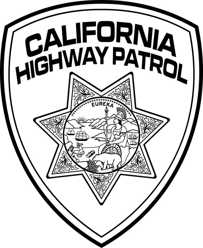 California Highway Patrol Svg Shoulder Patch Vector CHP Badge Patch ...