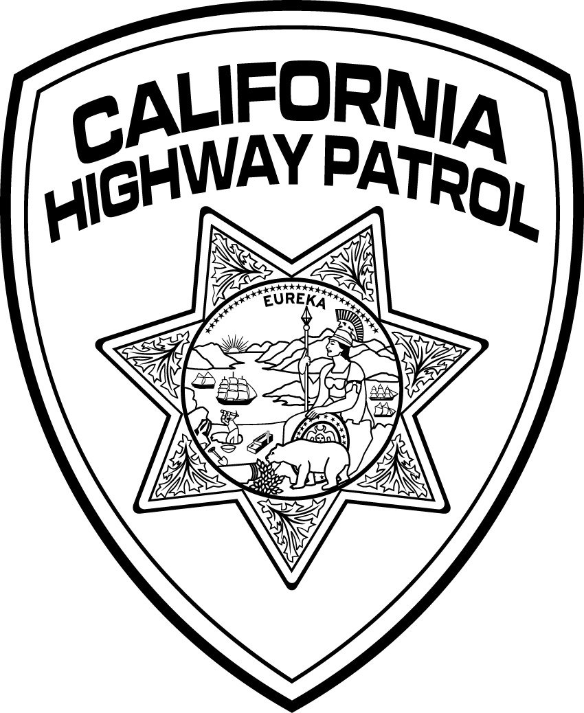 California Highway Patrol Svg Shoulder Patch Vector CHP Badge Patch Black White Outline Cnc Cut ...