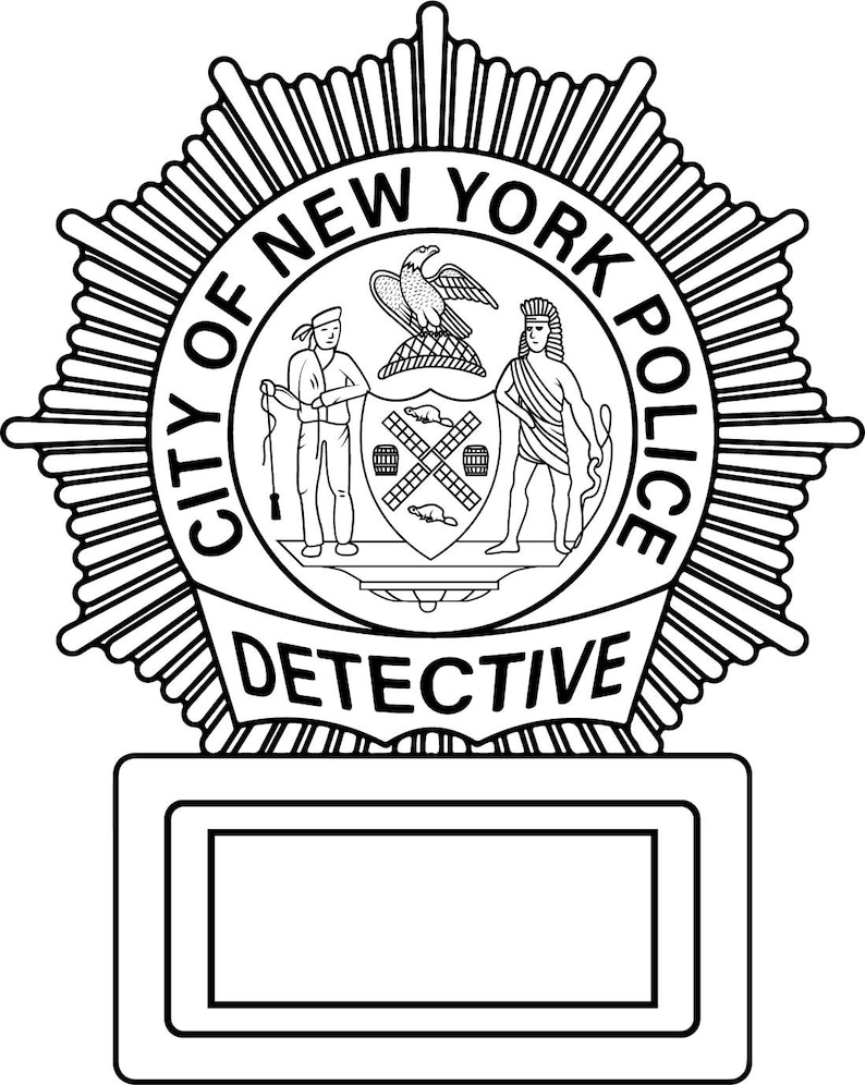 New York Police Detective Badge Vector File, Svg, Badge, Engraving ...