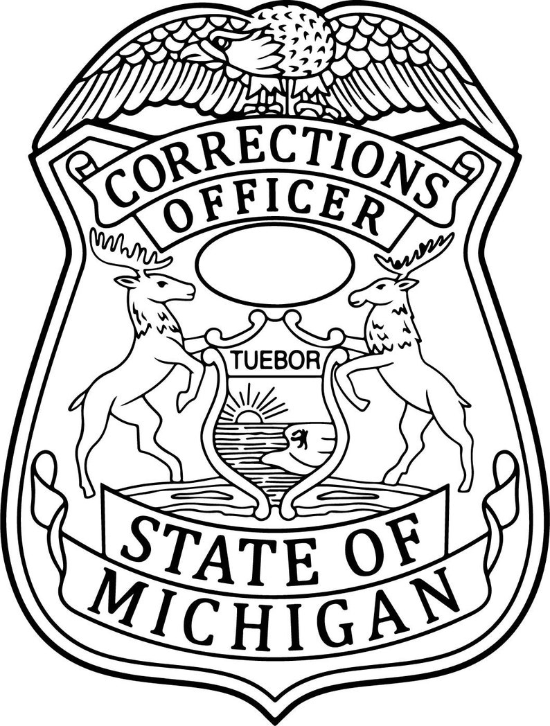 Michigan Corrections Officer Badge Vector File, Svg, Badge, Engraving ...