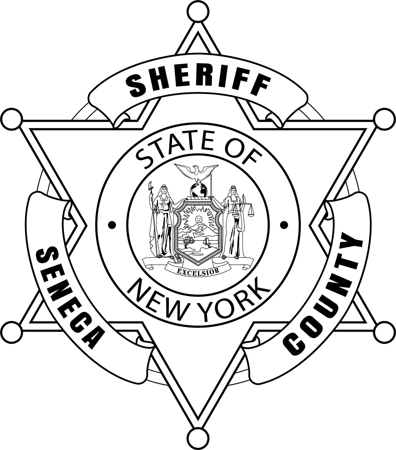 Seneca Sheriff Badge Ny Vector Line Art File Patch, Badge, Cricut, Svg ...
