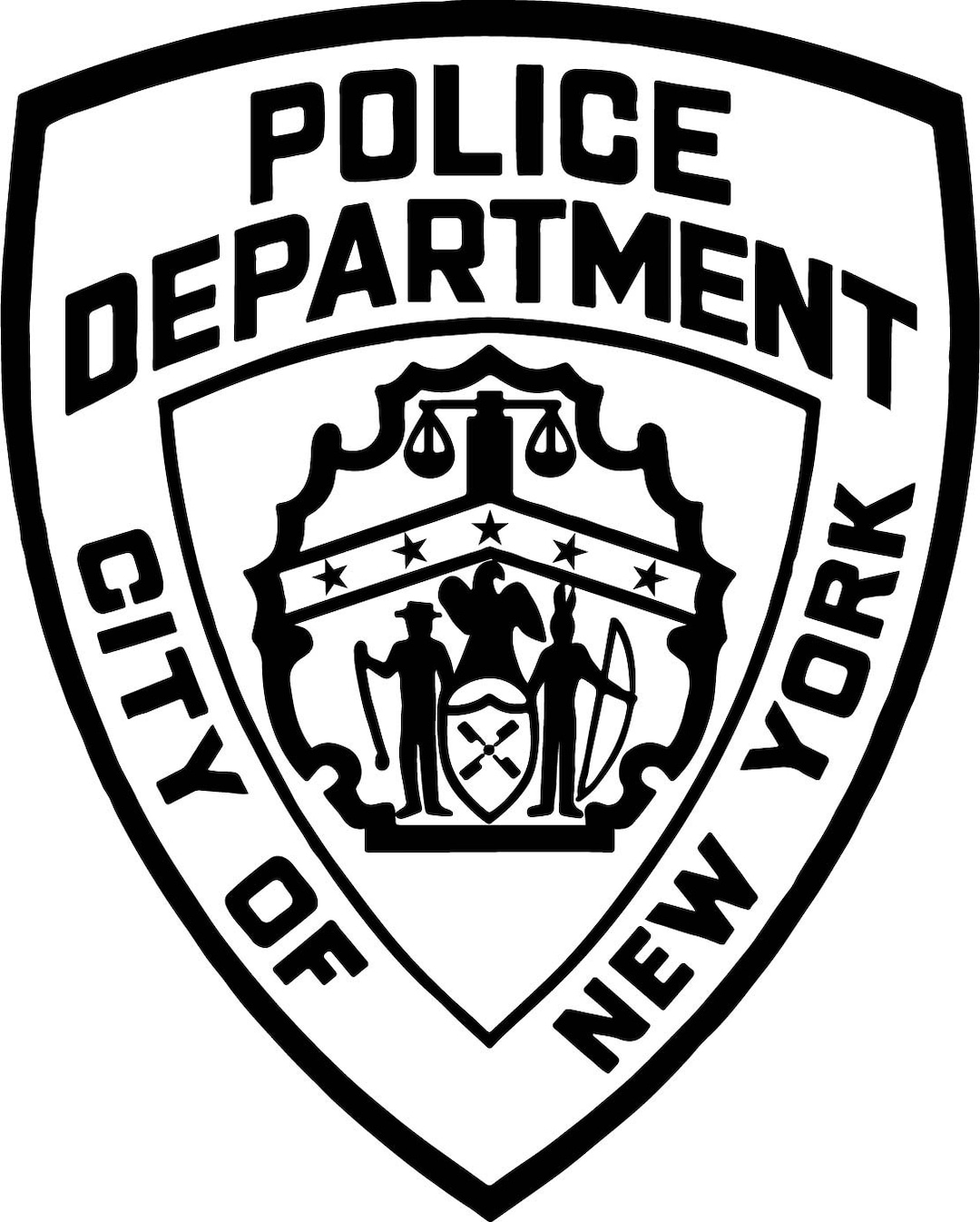 New York Police Department Patch Vector Line Art File, Svg, Badge ...