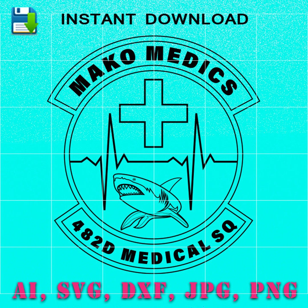 482 Mako Medics Emblem Vector Svg Insignia Black White - Etsy