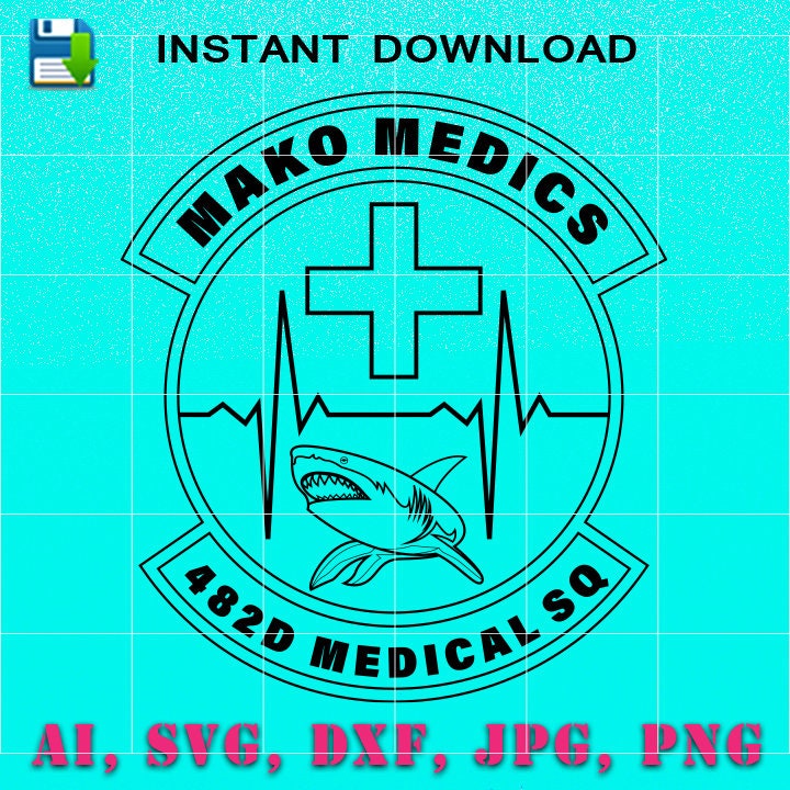 482 Mako Medics Emblem Vector Svg Insignia Black White - Etsy
