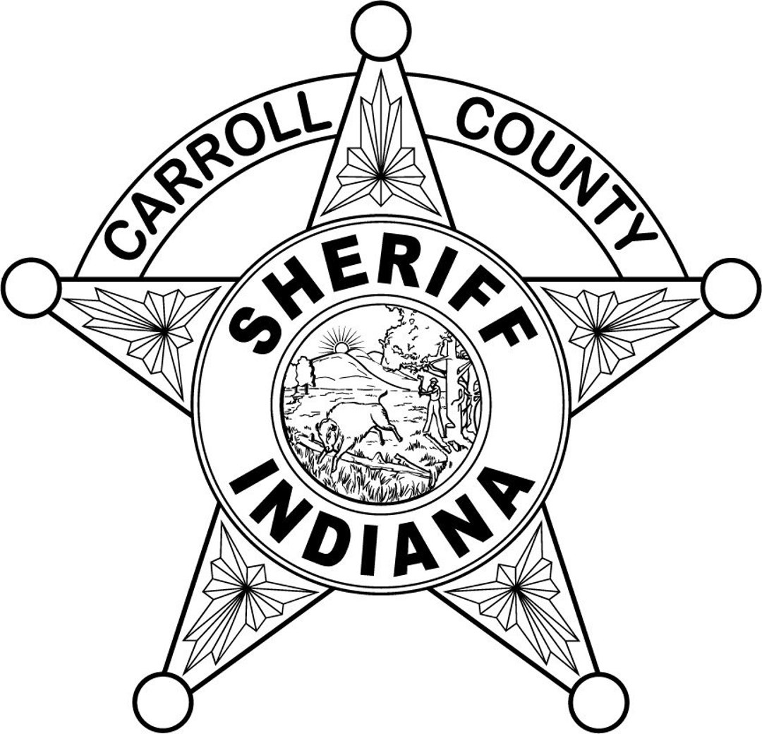 Indiana Sheriff Badge Carroll County Vector File (SVG, Laser Cut) - Etsy