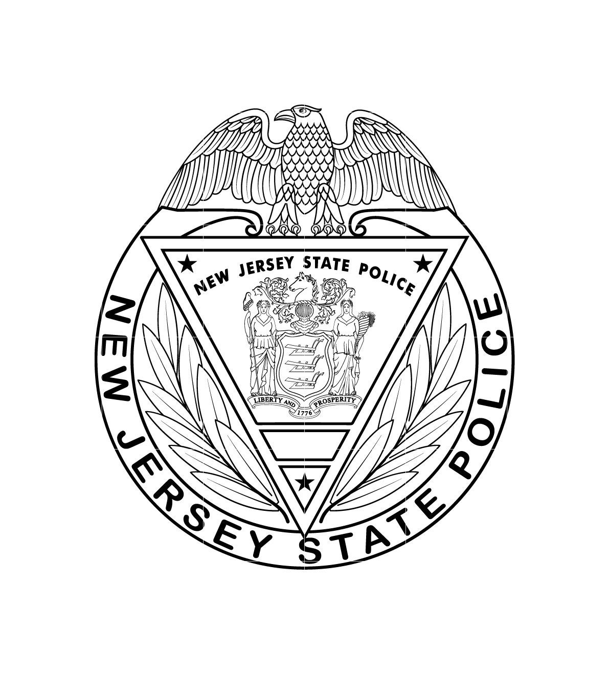New Jersey State Police Badge Svg Vector File Without Number, Cnc ...