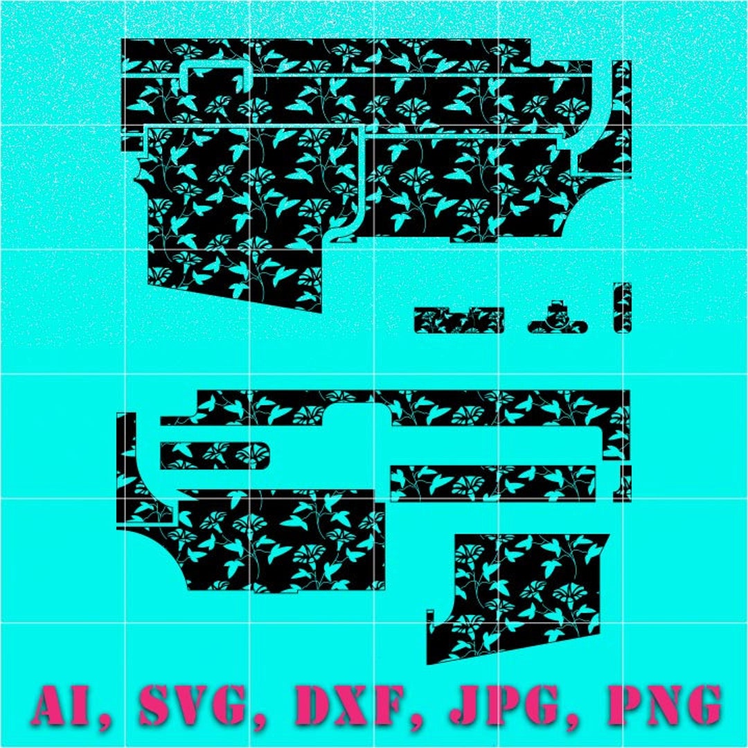 AR15 Gun Lower Receiver Svg Laser Engraving Floral Template, Vector ...