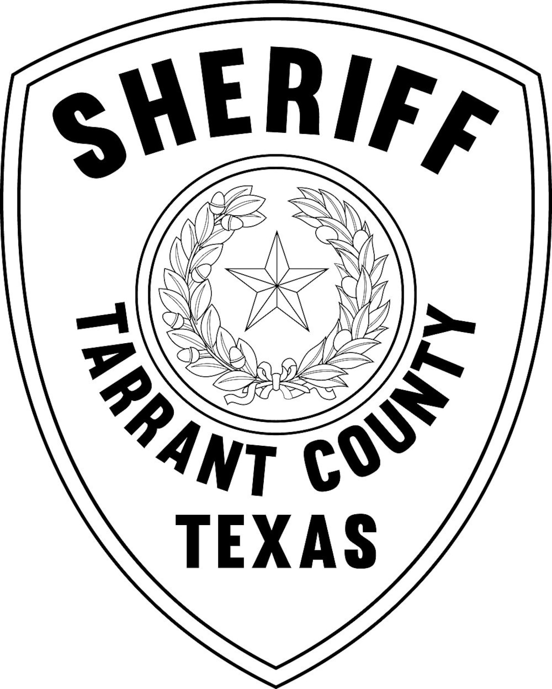 Sheriff Vector Svg Dxf Badge Shoulder Patch Black White Outline Cnc Cut ...